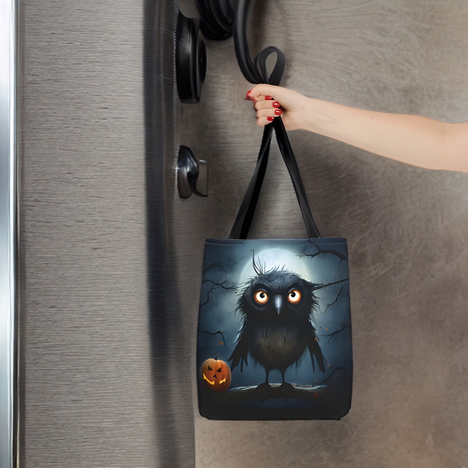 Creepy Crow, Scary Crow, Tote Bag, Creepy Bag, Halloween Tote, Spooky ...