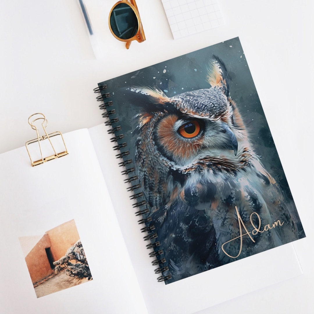 Personalized Owl Notebook, Falconry Journal, Bird Notebooks ...