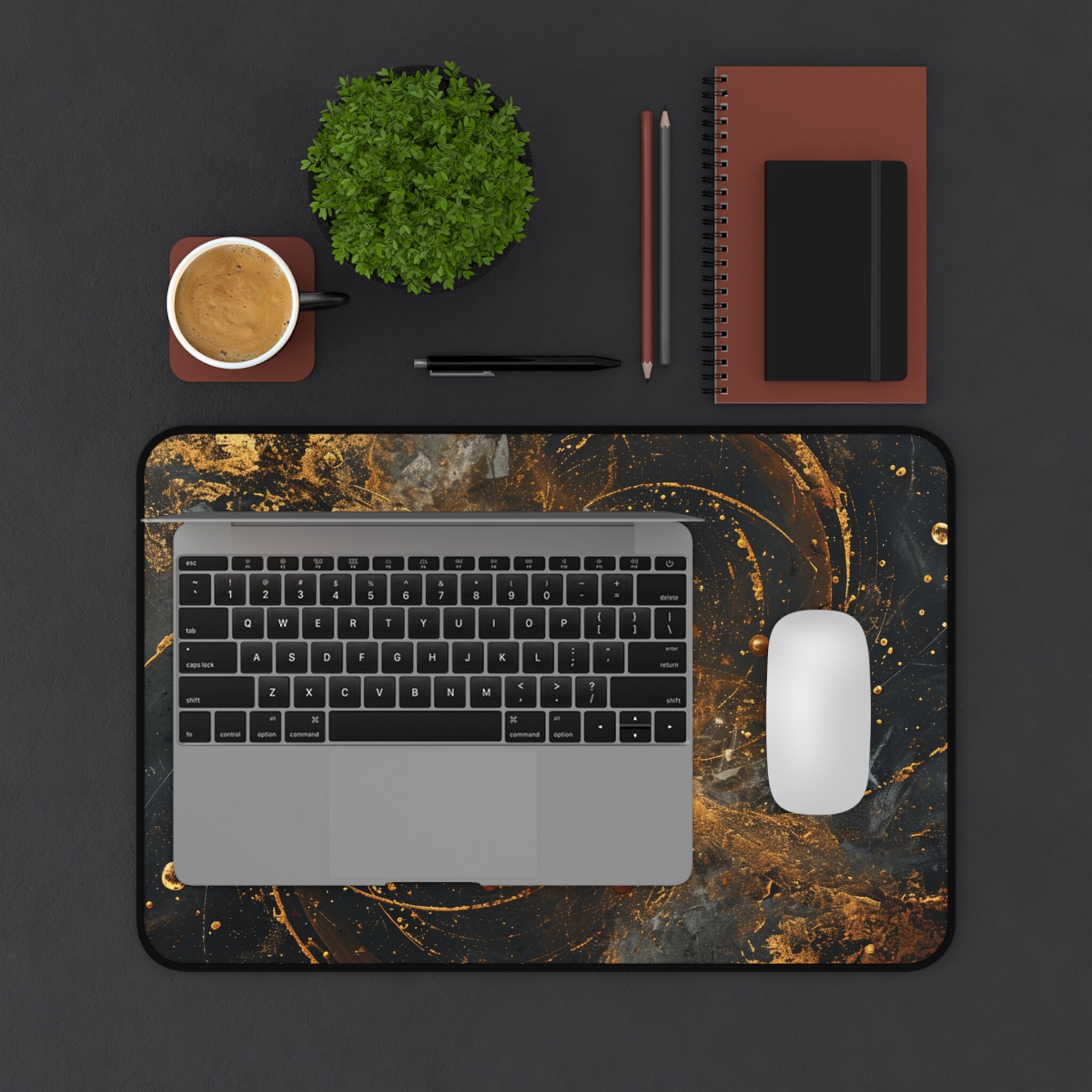 Eclipse Black Planet Desk Mat Celestial Mouse Pad, Desk Pad Moon ...