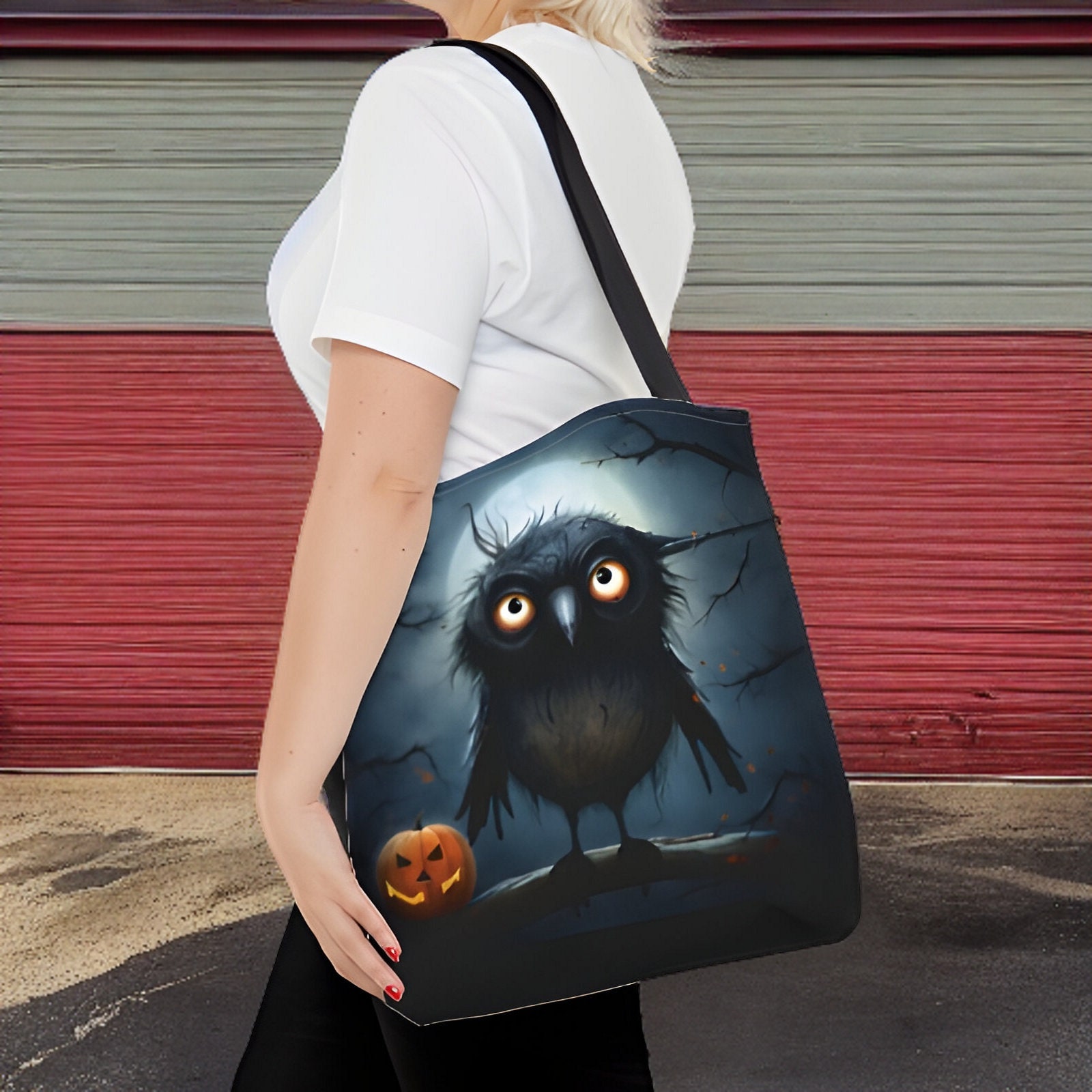 Creepy Crow, Scary Crow, Tote Bag, Creepy Bag, Halloween Tote, Spooky ...