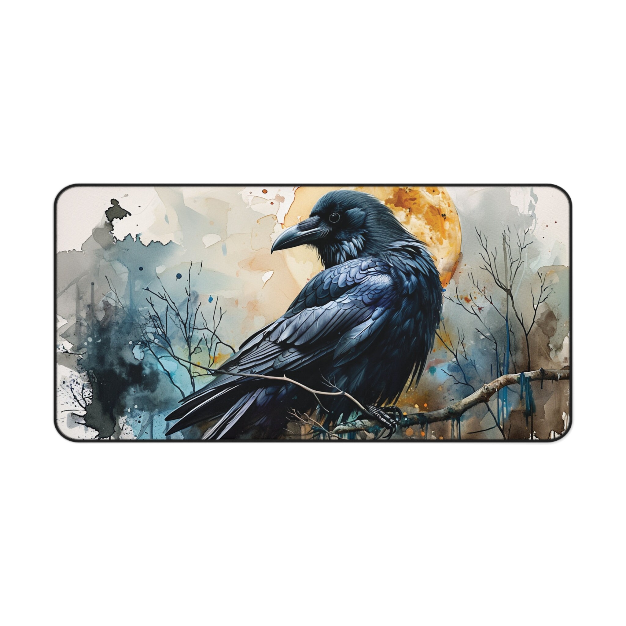Crow Cottage Core, Desk Mat, Crow Profile, Crow Mouse Pad, Desk Pad ...