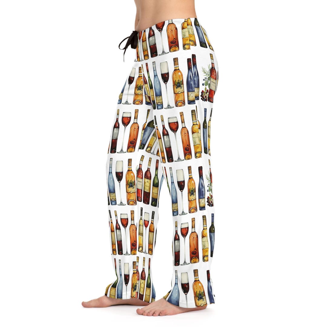 Wine Lover Pajama Pants, Cute Bachelorette Girlfriend Gift, Wine ...