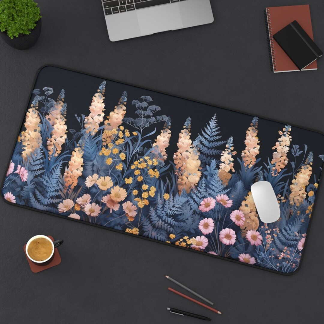Snapdragons, Floral Boho Desk Mat, Cottagecore Mousepad, Desk Pad ...