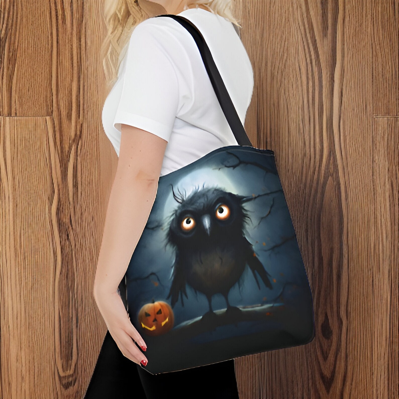 Creepy Crow, Scary Crow, Tote Bag, Creepy Bag, Halloween Tote, Spooky ...