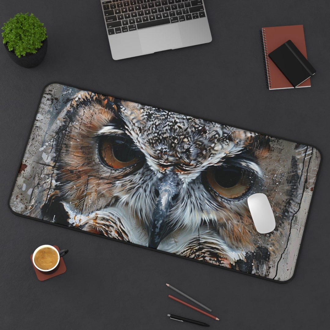 Great Horned Owl, Owls Desk Mat,falconry, Owl Desk Mat,ornithology Desk ...