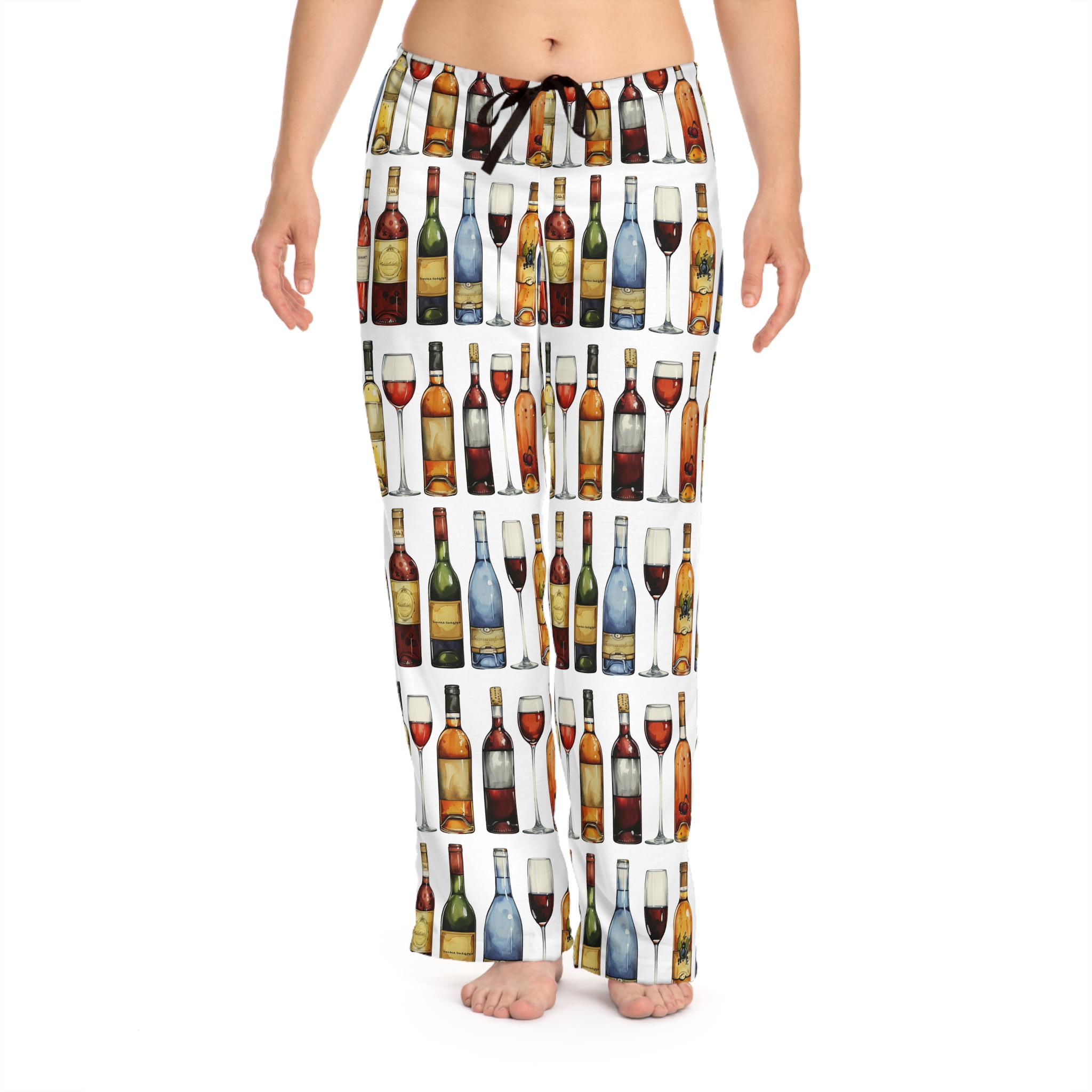 Wine Lover Pajama Pants, Cute Bachelorette Girlfriend Gift, Wine ...