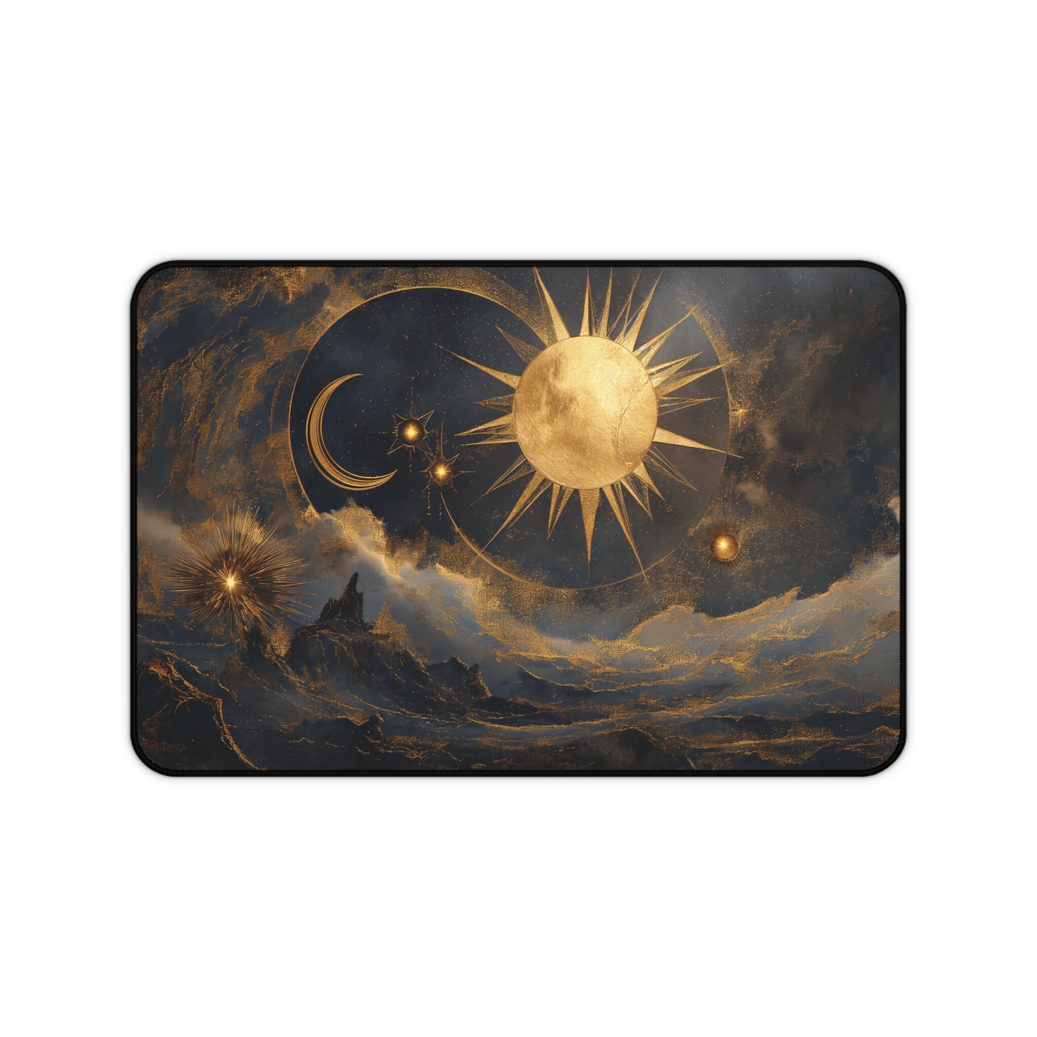 Sun Moon Stars Desk Mat ,celestial Desk Mats Mouse Pads, Desk Pad Moon ...