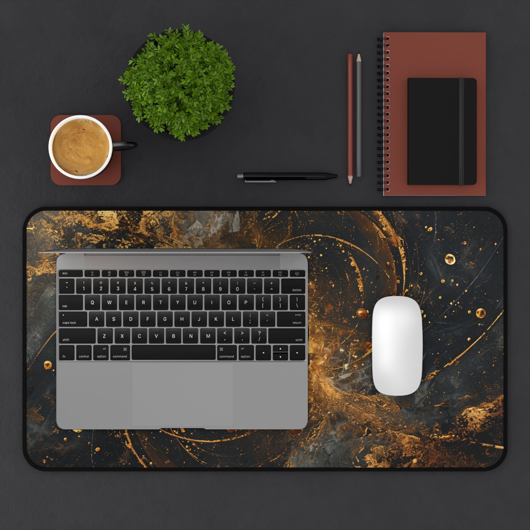 Eclipse Black Planet Desk Mat Celestial Mouse Pad, Desk Pad Moon ...