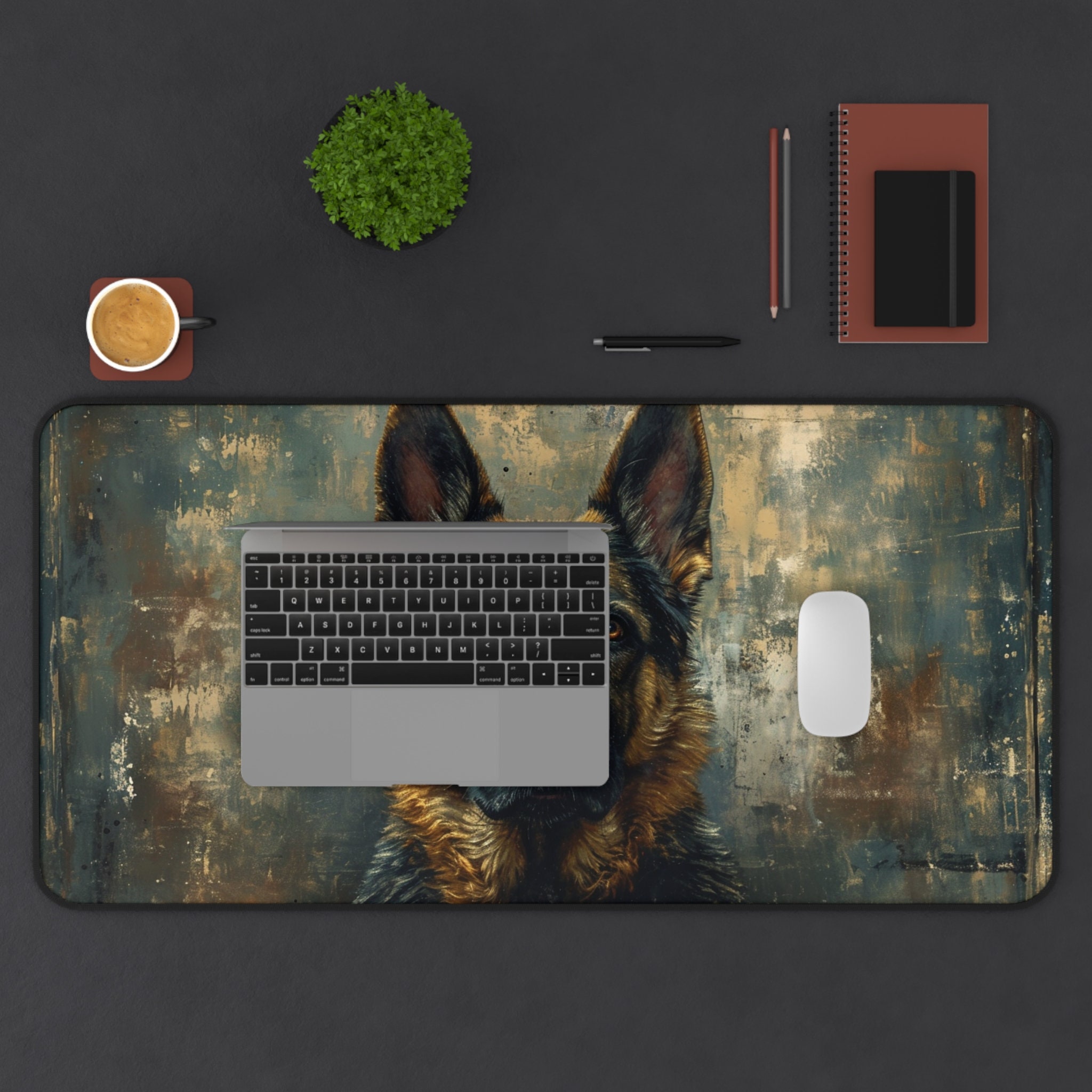 German Shepherd Desk Mat, Industrial Dogs Mouse Pad, GSD Desk ...