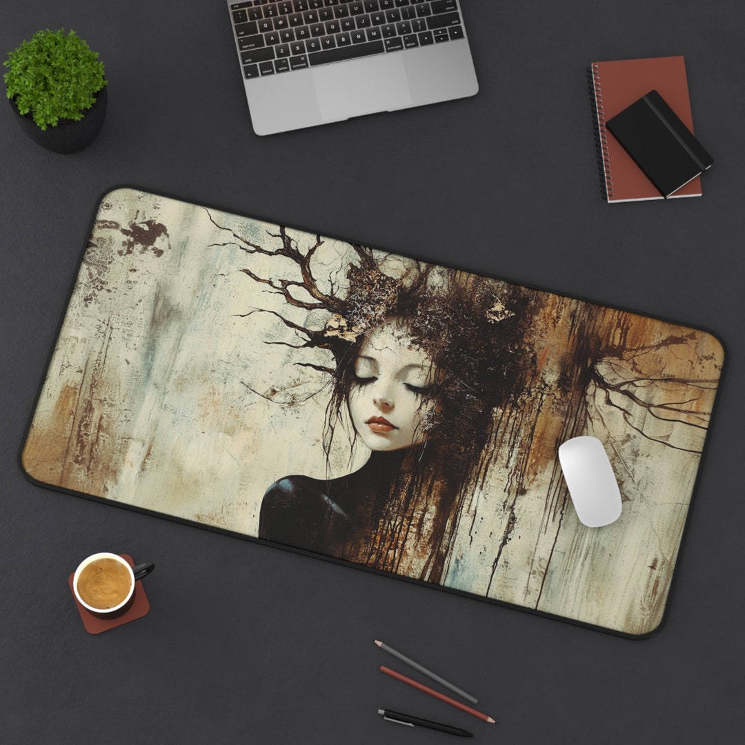 Forest Nymph Desk Mat, Cottage Core Mousepad, Princess Gift, Office ...