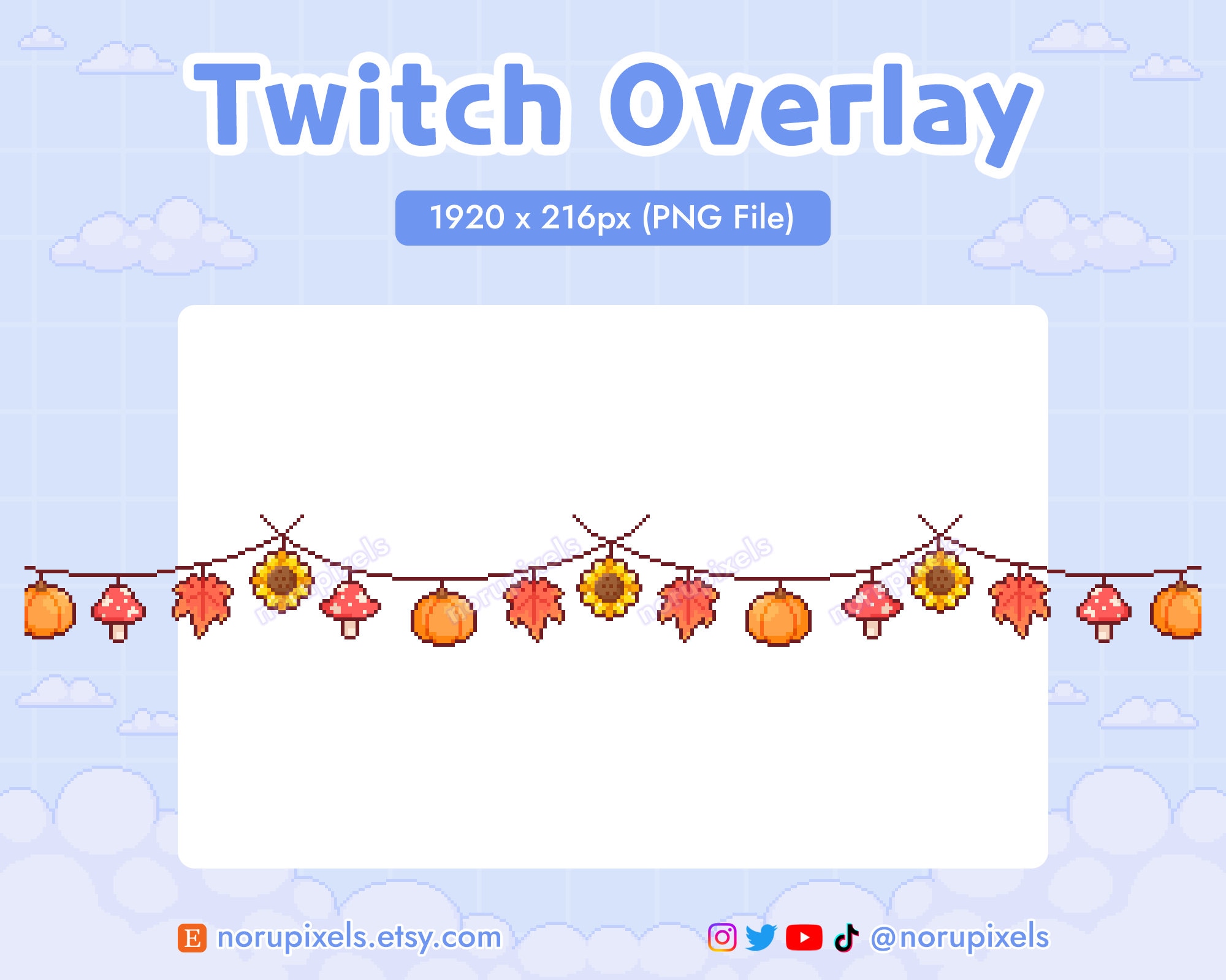 Autumn Garland Overlay for Twitch | Pumpkin Garland Stream Overlay ...