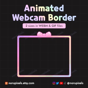 Pastel Aesthetic Rainbow Webcam Border for Twitch Stream | Kawaii ...