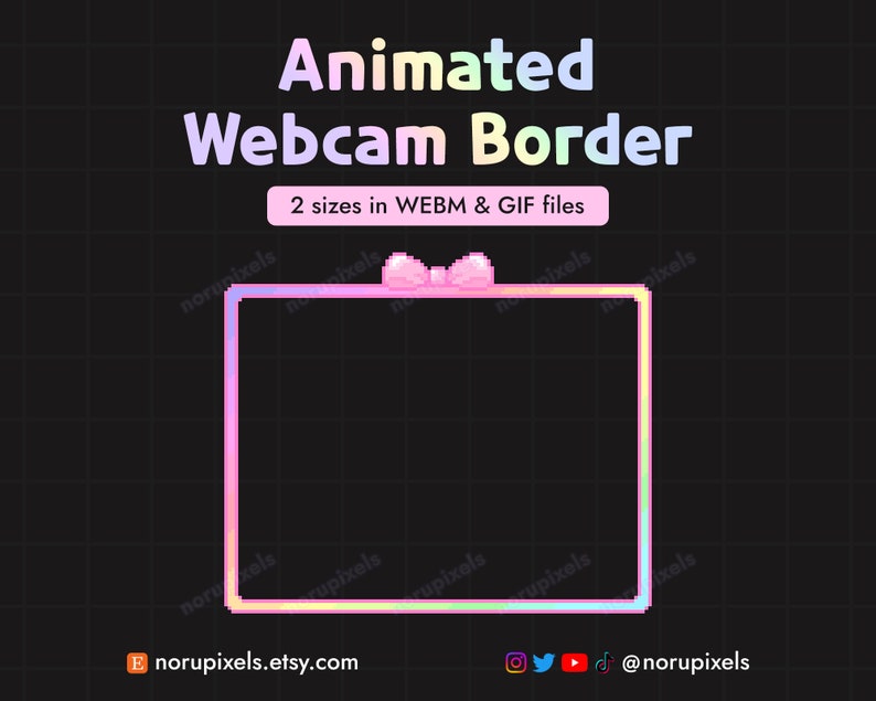 Pastel Aesthetic Rainbow Webcam Border for Twitch Stream | Kawaii ...