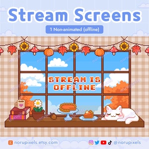 Autumn Pumpkin Pie Twitch Stream Overlay Package | Cozy Fall ...