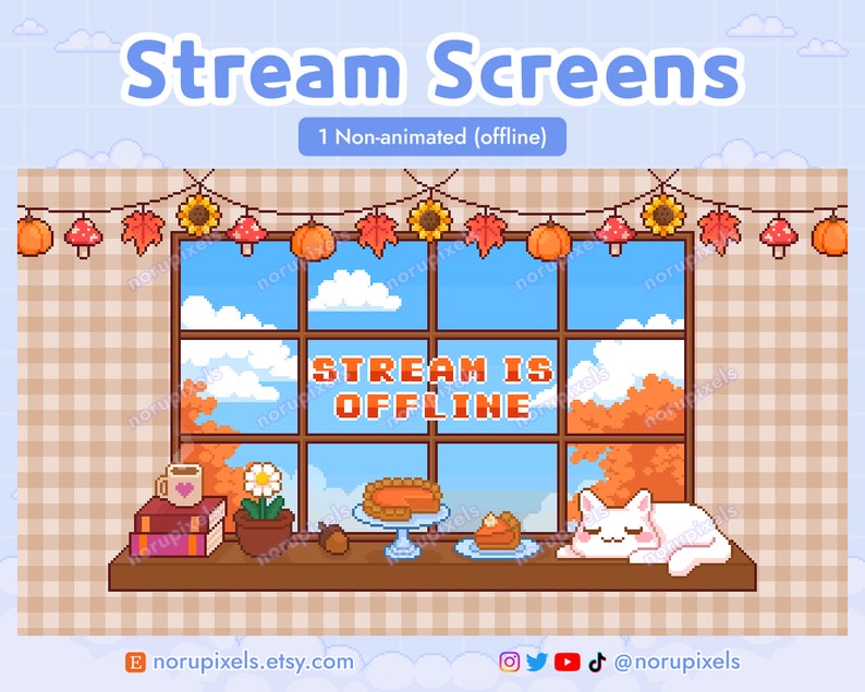 Autumn Pumpkin Pie Twitch Stream Overlay Package | Cozy Fall ...