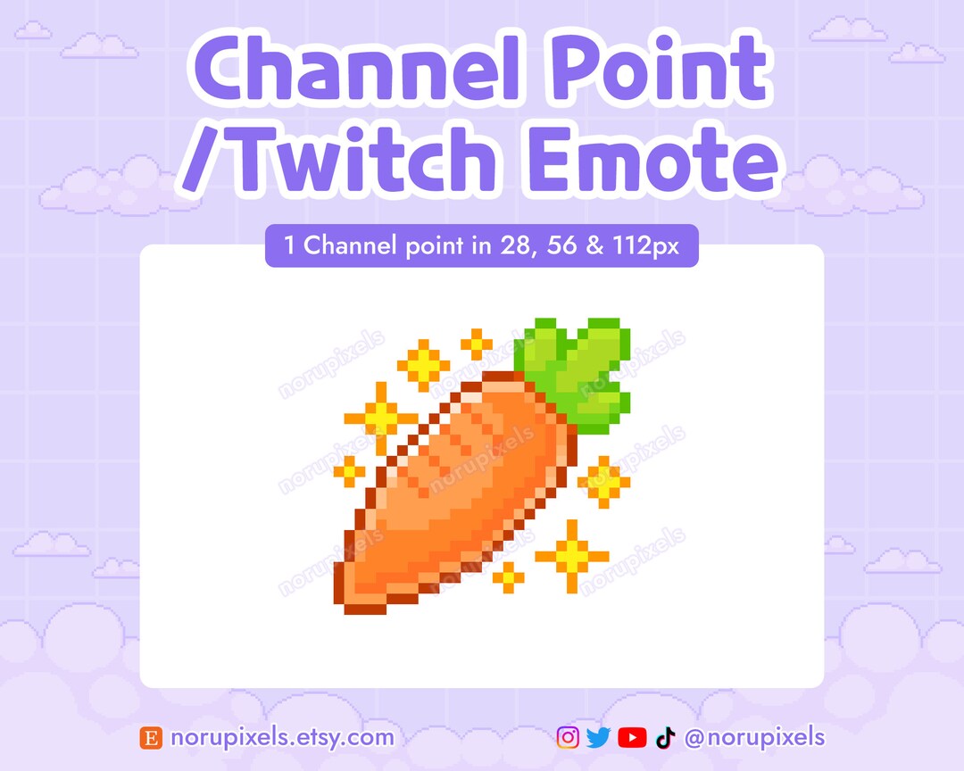 Carrot Twitch Channel Points Icon | Premade Twitch Carrot Emote for ...