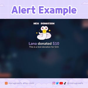 White Snake Donation Stream Alert | Pixel Animated Twitch Alerts Cute ...