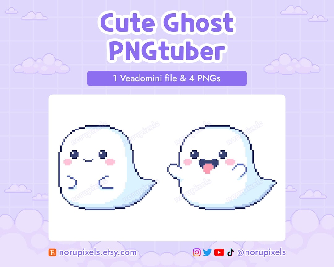 Cute Ghost Pngtuber Veadotube Mini for Twitch Streamer | Spoopy Ghost ...