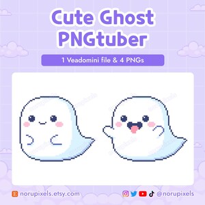Cute Ghost Pngtuber Veadotube Mini for Twitch Streamer | Spoopy Ghost ...