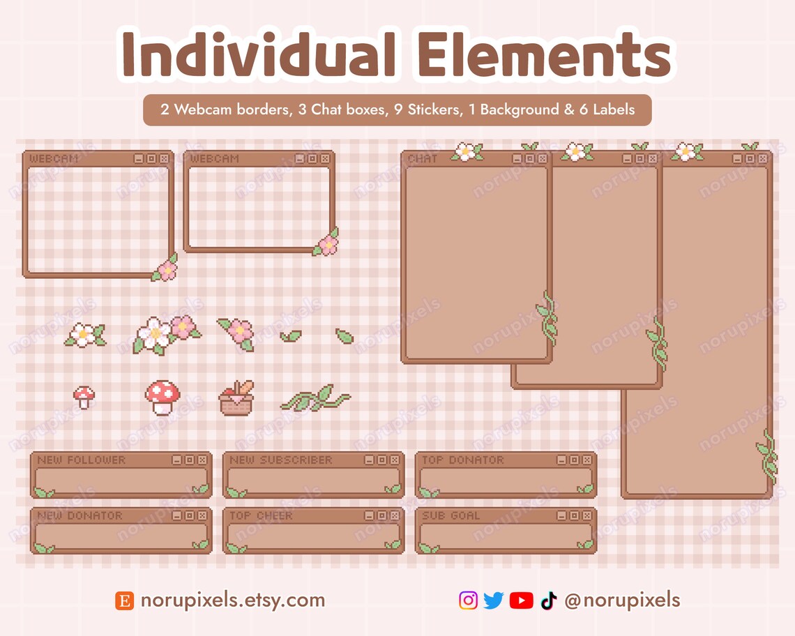 Cozy Forest Cottagecore Stream Overlay Set for Twitch | Wooden ...