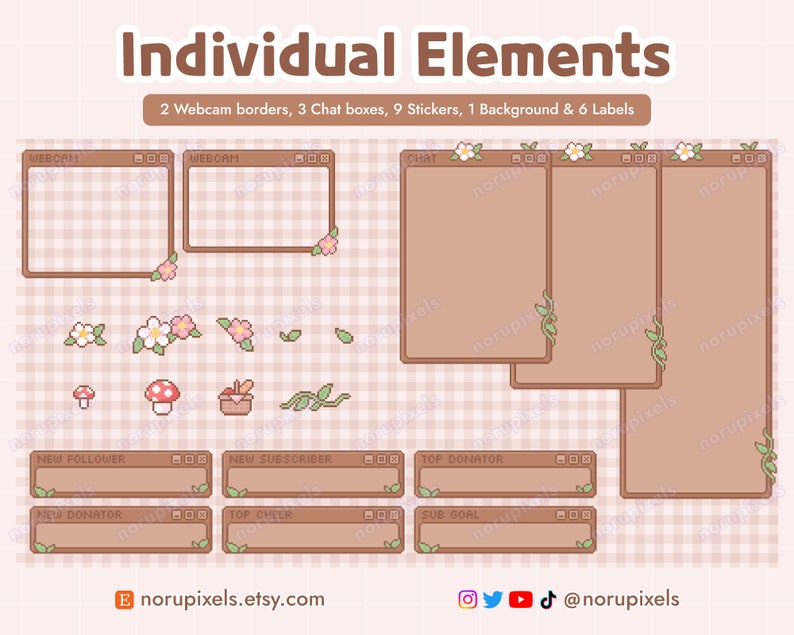 Cozy Forest Cottagecore Stream Overlay Set for Twitch | Wooden ...