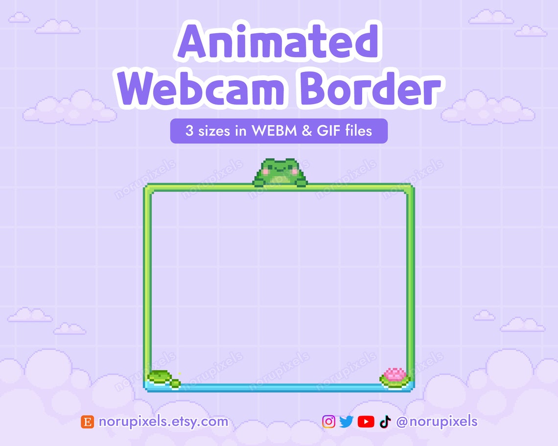 Cute Frog Webcam Border for Twitch Stream | Kawaii Frog Twitch Animated ...