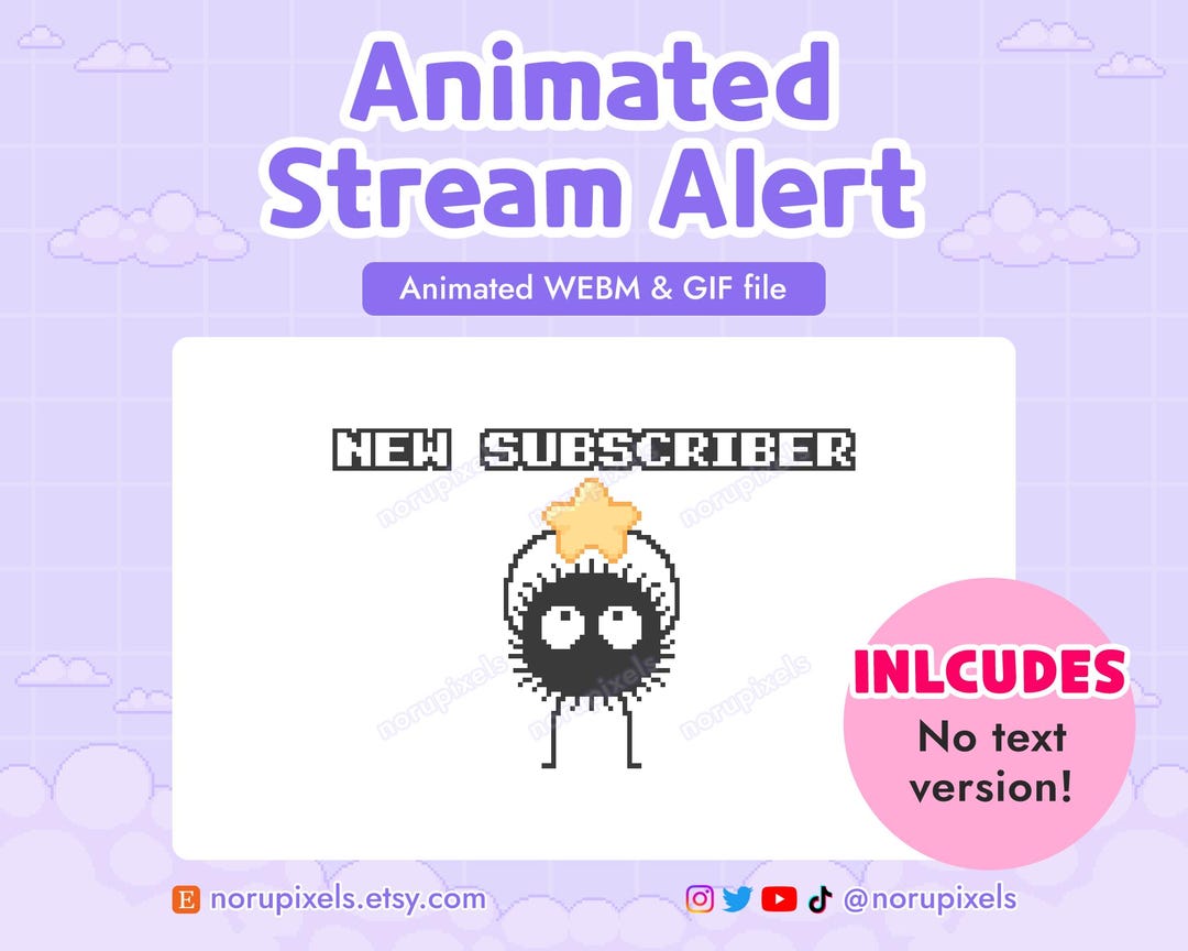 Soot Sprite Subscriber Stream Alert | Pixel Animated Twitch Alerts Cute ...