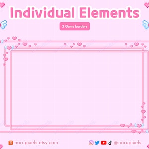 Kawaii Heart Stream Overlay Set for Twitch | Valentines Twitch Stream ...