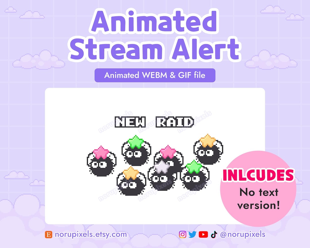 Soot Sprite Raid Stream Alert | Pixel Animated Twitch Alerts Cute Soot ...