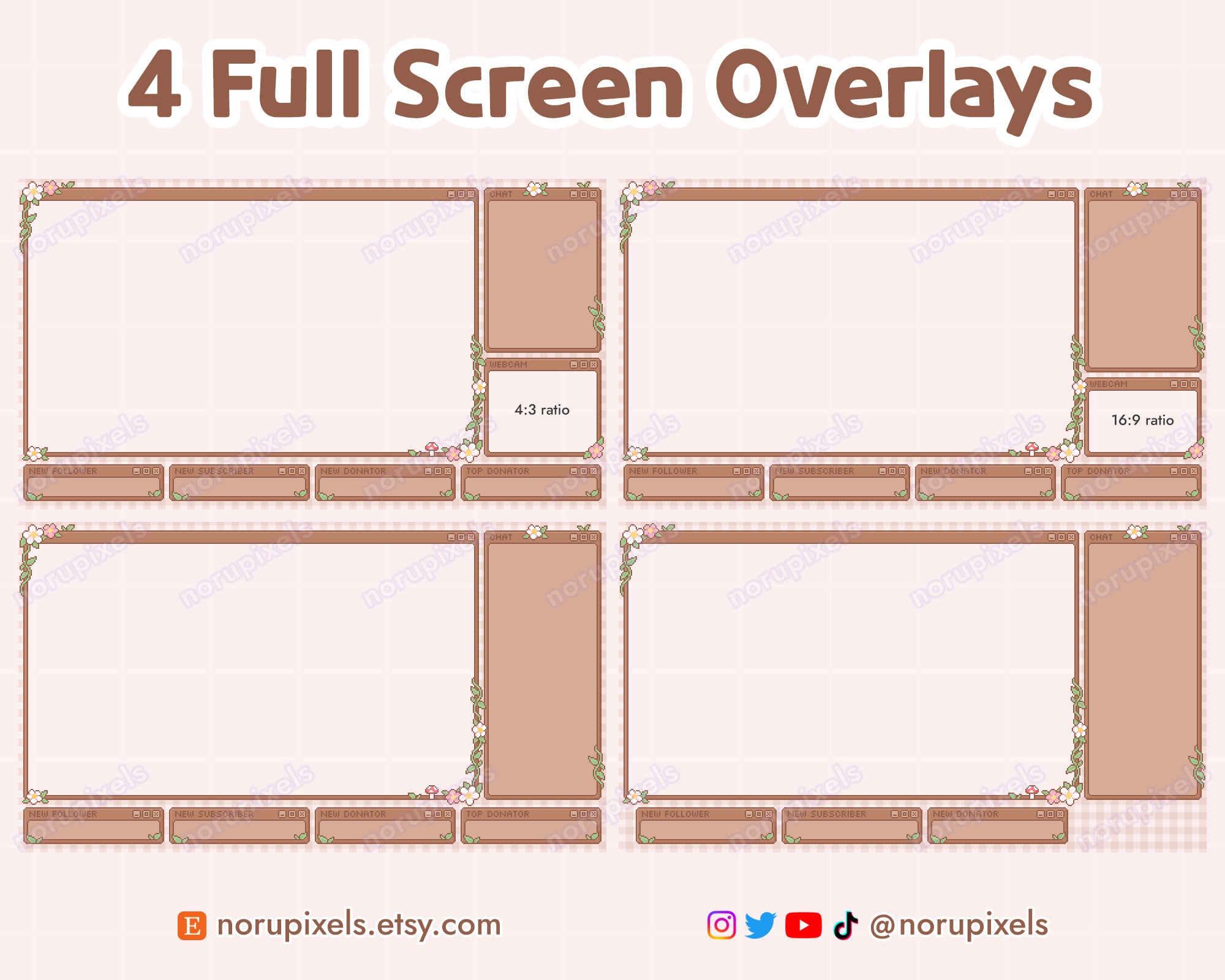 Cozy Forest Cottagecore Stream Overlay Set for Twitch | Wooden ...