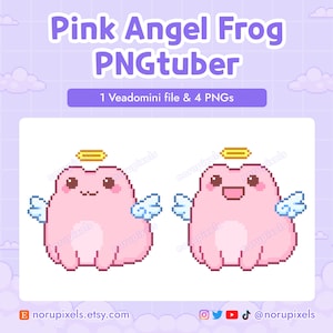 Angel Pink Frog Pngtuber Veadotube Mini for Twitch Streamer OBS Discord ...