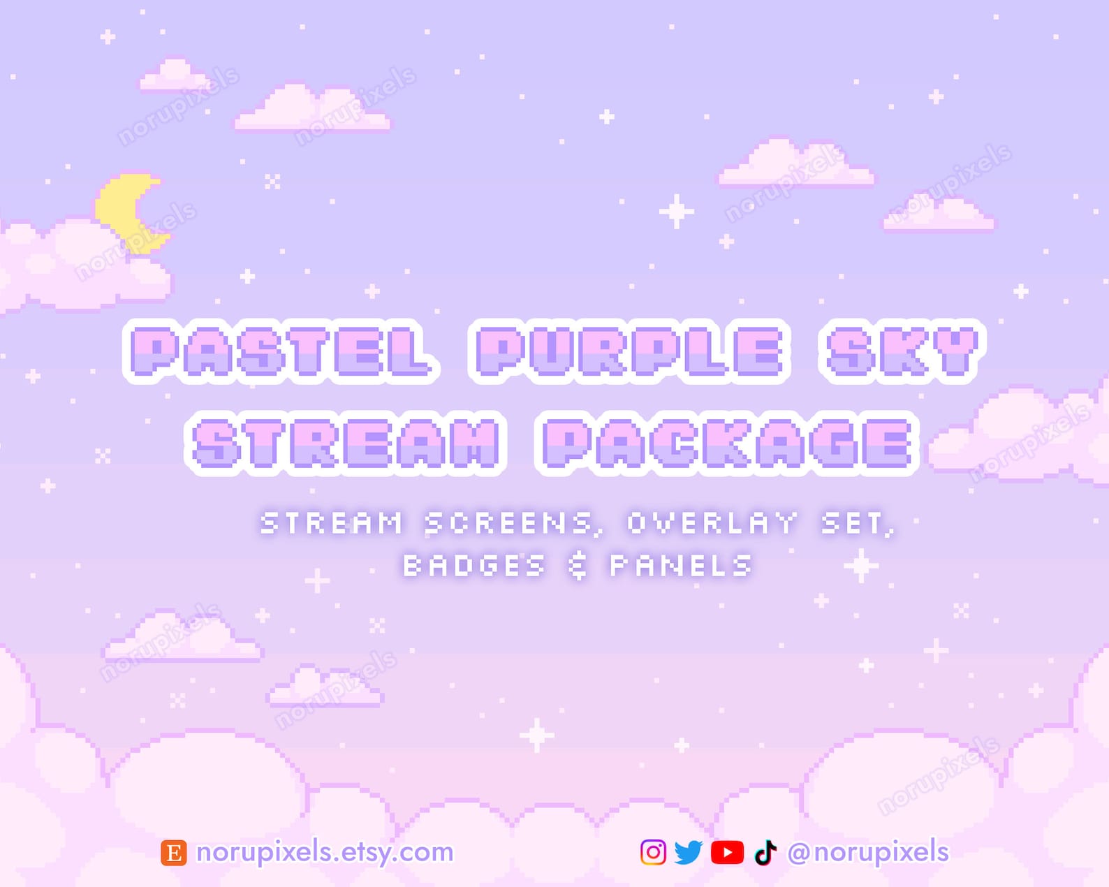 Pastel Aesthetic Twitch Stream Overlay Package Pastel Sky Animated ...