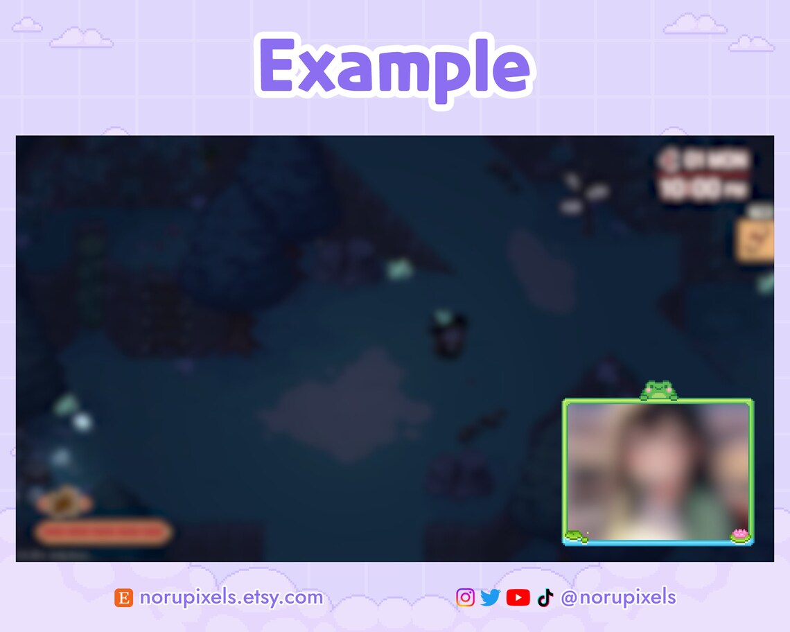Cute Frog Webcam Border for Twitch Stream | Kawaii Frog Twitch Animated ...