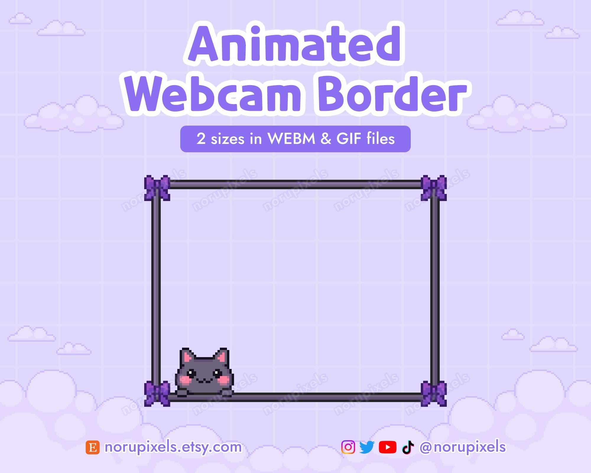 Black Kitty Webcam Border for Twitch Stream | Kawaii Cat Twitch ...