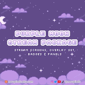Celestial Purple Moon Twitch Stream Pack | Celestial Moon Stream ...
