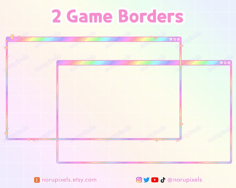 Kawaii Rainbow Aesthetic Stream Overlay Set for Twitch Streams | Webcam ...