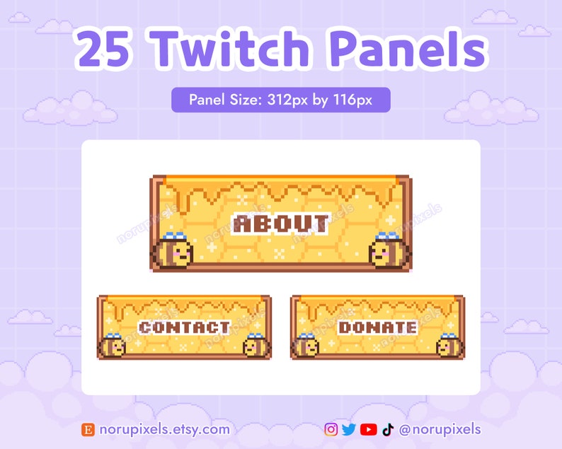 Bee Twitch Stream Overlay Package Honey Bee Animated Stream Screens ...