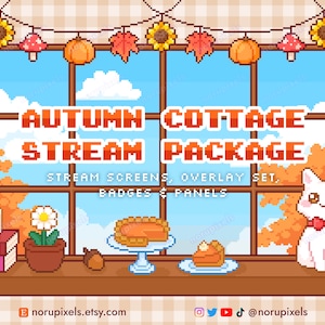 Autumn Pumpkin Pie Twitch Stream Overlay Package | Cozy Fall ...