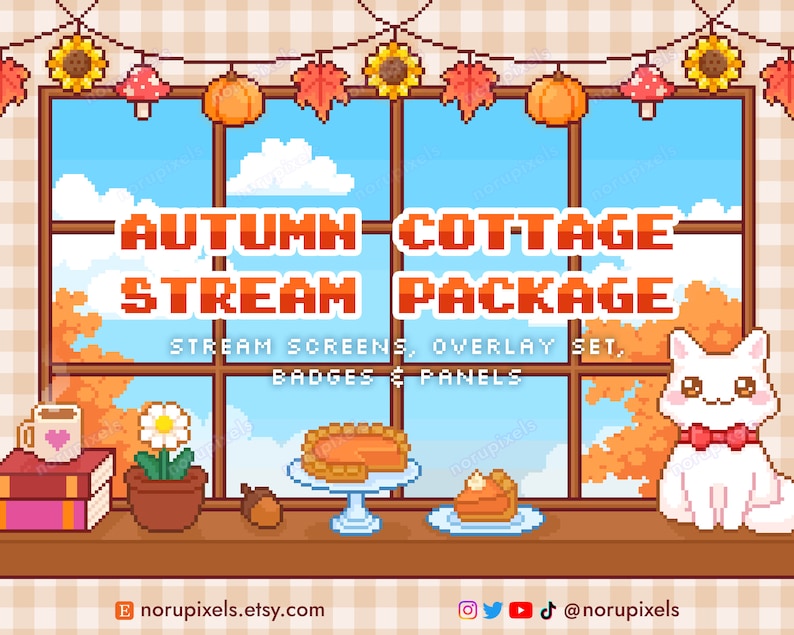 Autumn Pumpkin Pie Twitch Stream Overlay Package | Cozy Fall ...