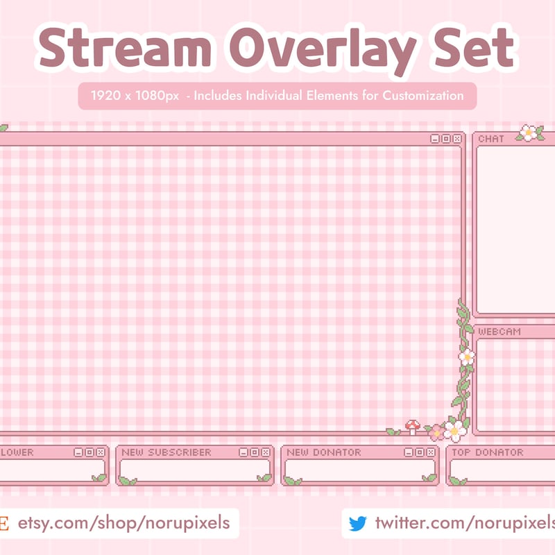 Girly Overlay for Twitch - Etsy