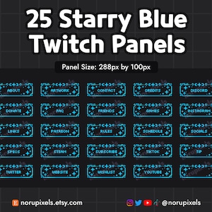 Blue Starry Sky Twitch Stream Pack | Celestial Space Stream Overlay, Badges, Panels | Vtuber ...