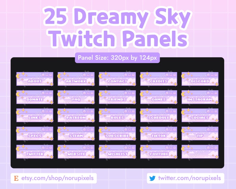 Pastel Aesthetic Pop up Box Window Twitch Panels Purple Moon - Etsy