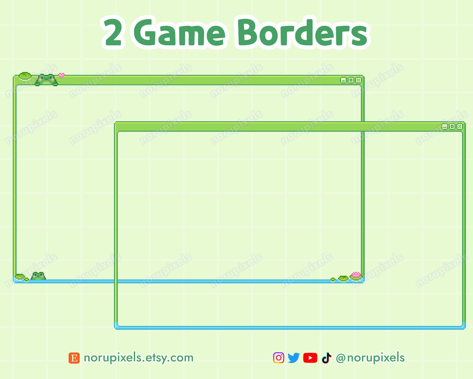 Cute Frog Pond Stream Overlay Set for Twitch Streams | Kawaii Frog ...