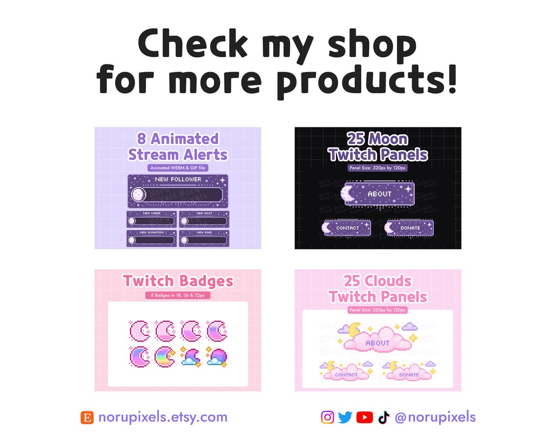 Moon Phases Pixel Twitch Sub Badges | Moon Bit Badges | Premade Badges ...