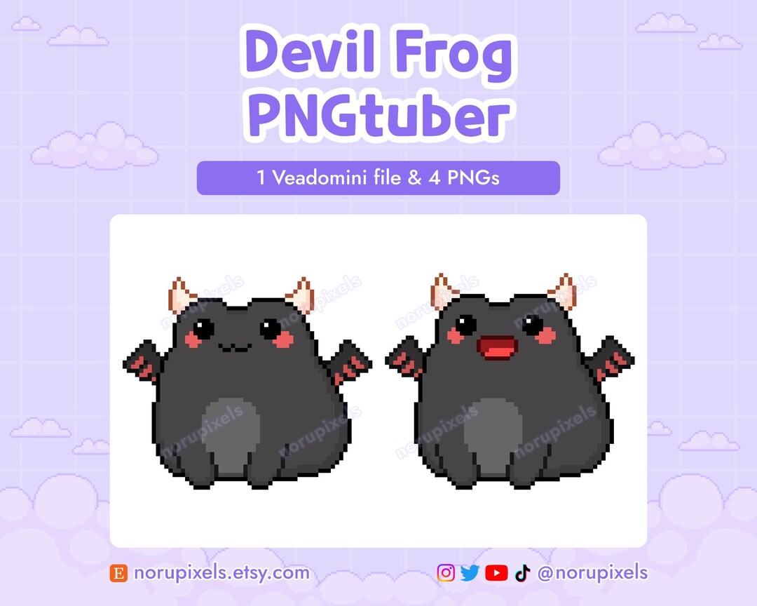 Devil Frog Pngtuber Veadotube Mini for Twitch Streamer OBS Discord ...