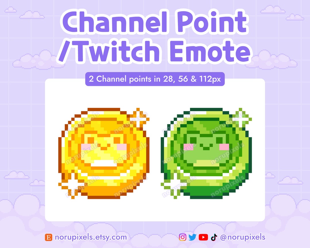 Cute Frog Pixel Coin Sparkles Token for Twitch Channel Points Icon ...