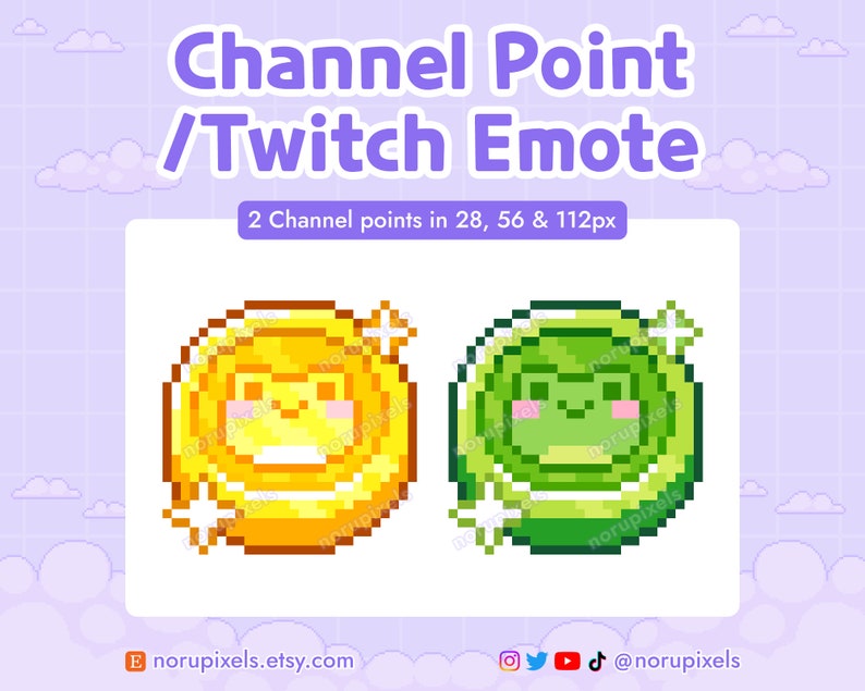 Cute Frog Pixel Coin Sparkles Token for Twitch Channel Points Icon ...
