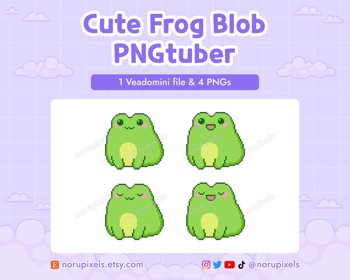 Cute Frog Pngtuber Veadotube Mini for Twitch Streamer OBS Discord ...