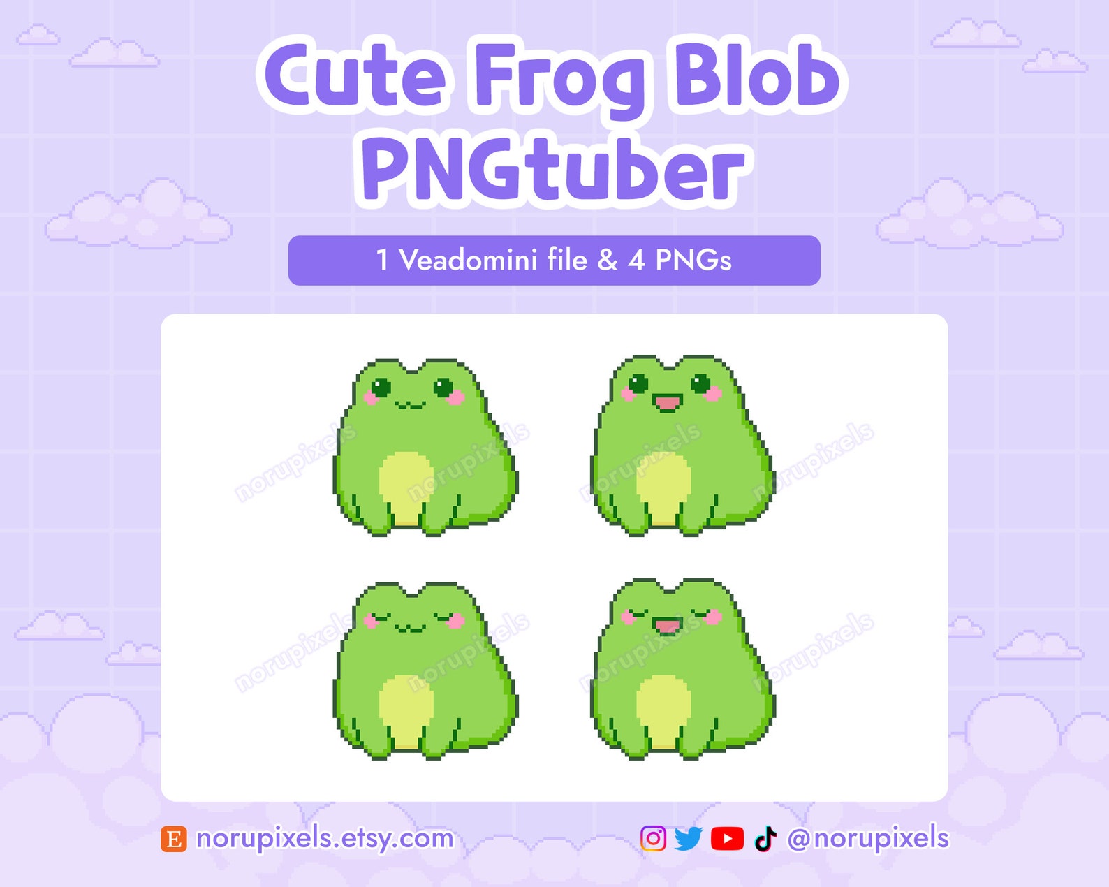 Cute Frog Pngtuber Veadotube Mini for Twitch Streamer OBS Discord ...