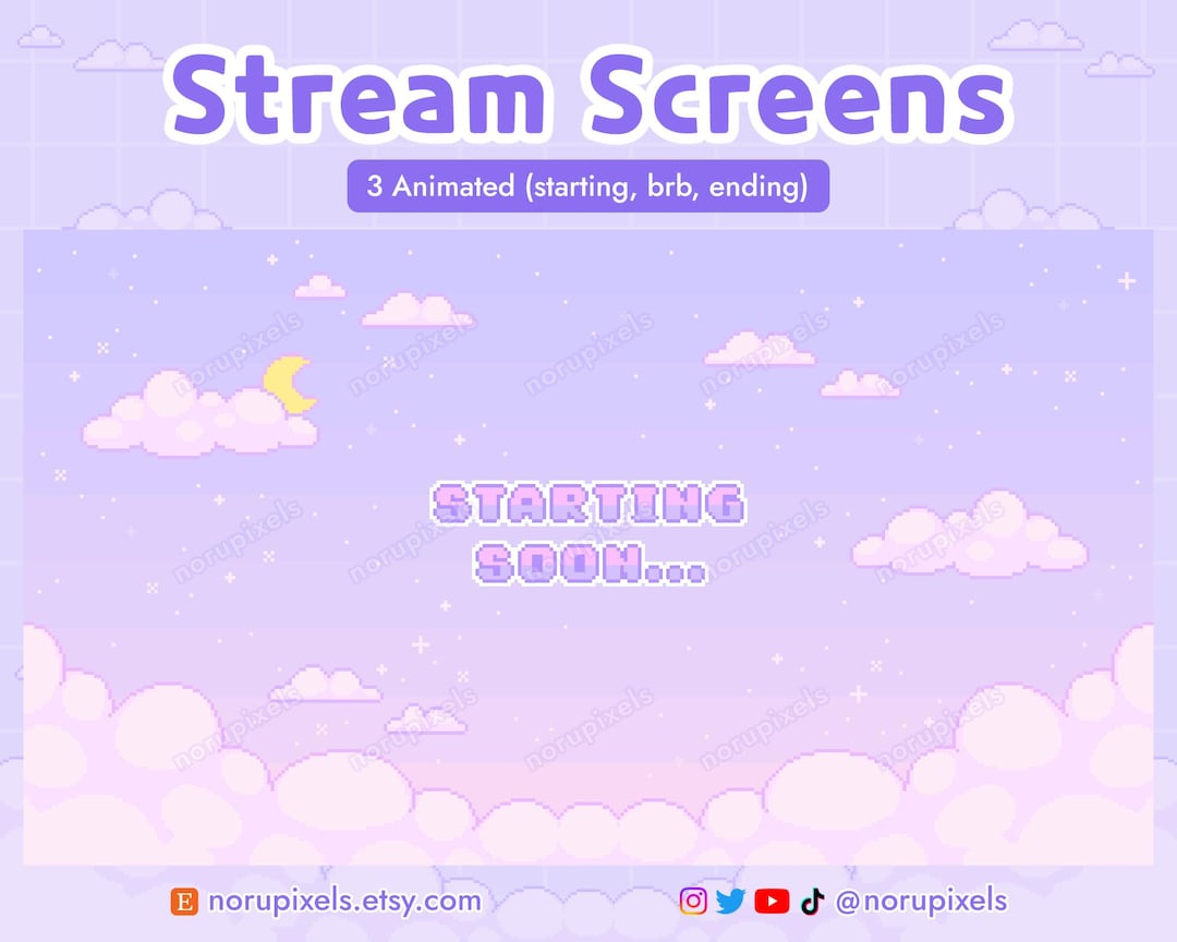 Pastel Aesthetic Animated Stream Screens | Pastel Sky Stream Starting ...